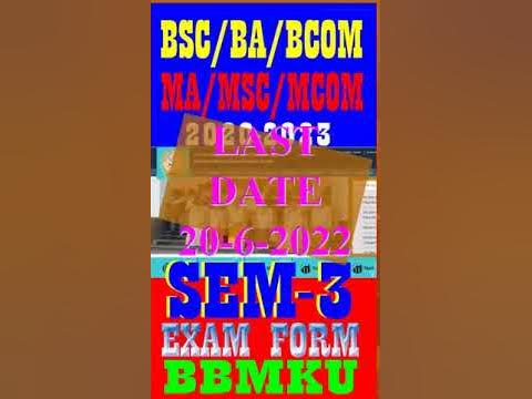 BBMKU SEM 3 EXAM FORM - YouTube
