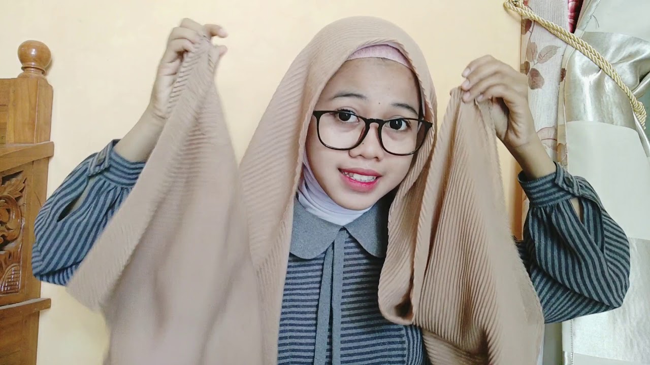 VIRAL 5 TUTORIAL HIJAB PASMINA PLISKET SIMPLE TANPA JARUM PENTUL ALA ...