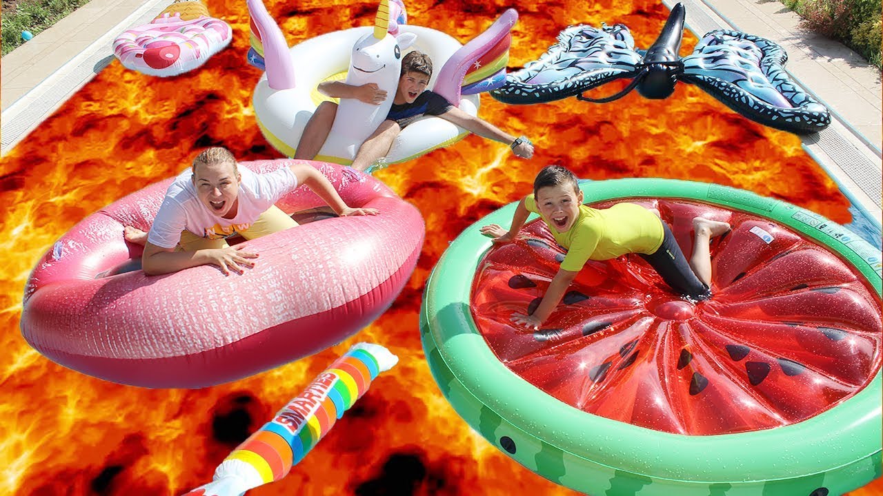 Ali Baba channel LAVA CHALLENGE HAVUZDA OYNUYOR in pool Fun kid video ...