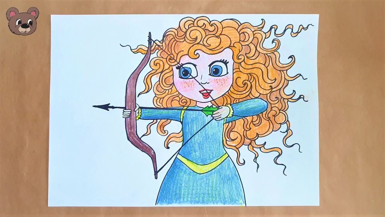 How to Draw Merida from Brave / Kids Drawing - YouTube