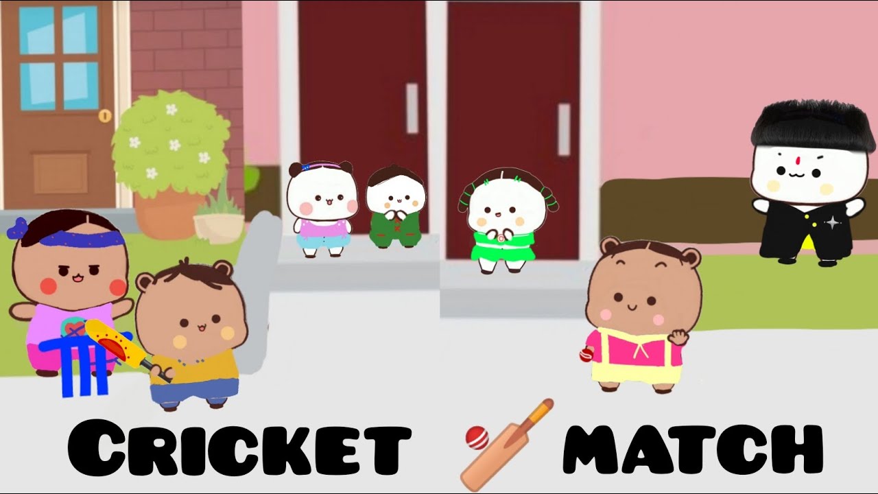 kids cricket match || peach goma || English subtitle || dudububu kids ...