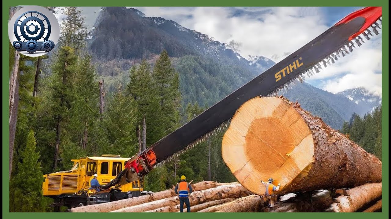 35 Incredible Fastest Big Chainsaw Cutting Tree Machines - YouTube
