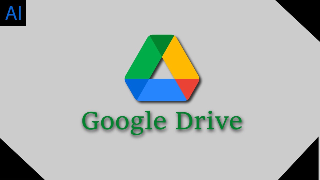 Google Drive Logo Design in Illustrator| How to make Google Drive logo ...