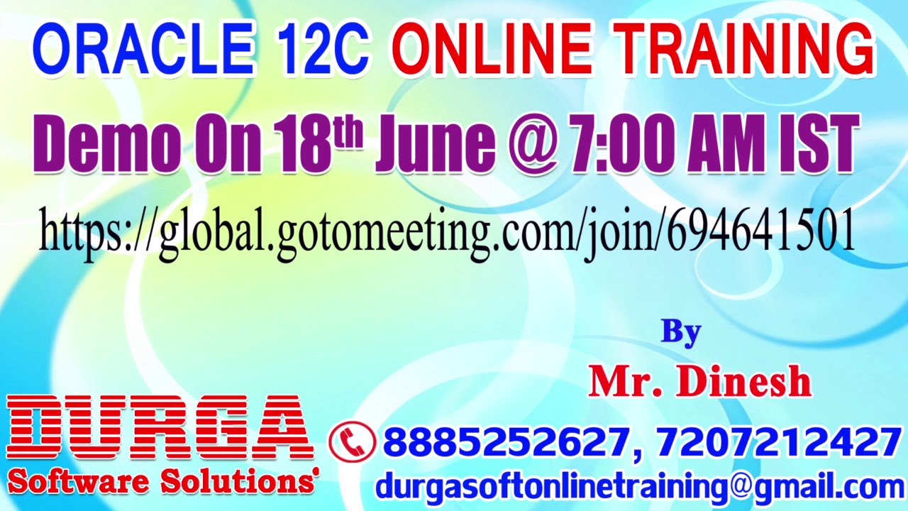 ORACLE 12C Online Training in DURGASOFT - YouTube