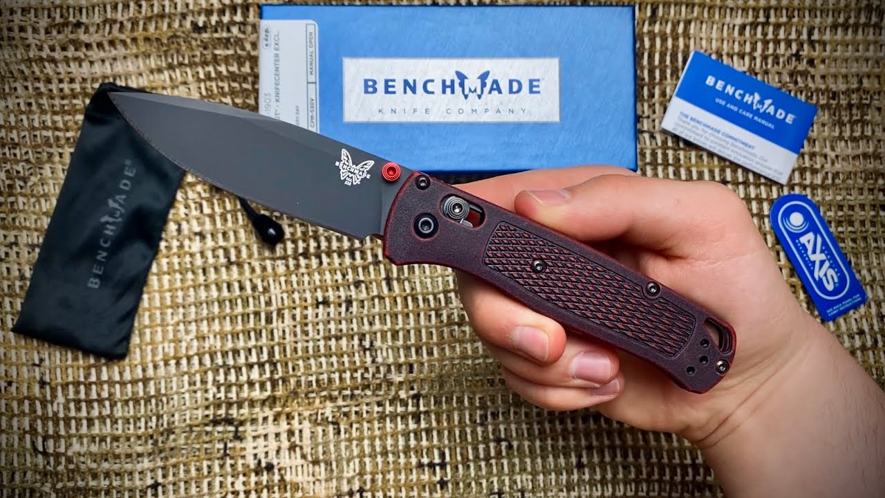 Benchmade Bugout S30V Red Battlewash Grivory Handles - KnifeCenter ...