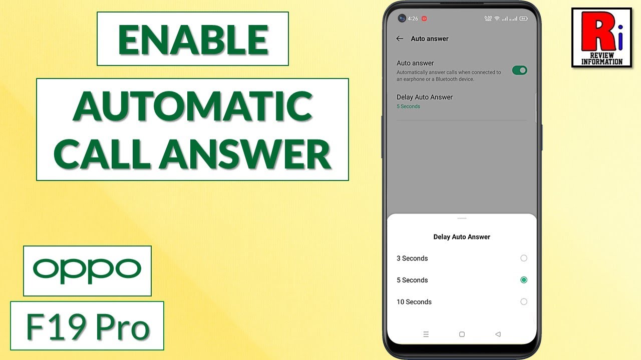 How to Enable Automatic Call Answer in Oppo F19 Pro - YouTube
