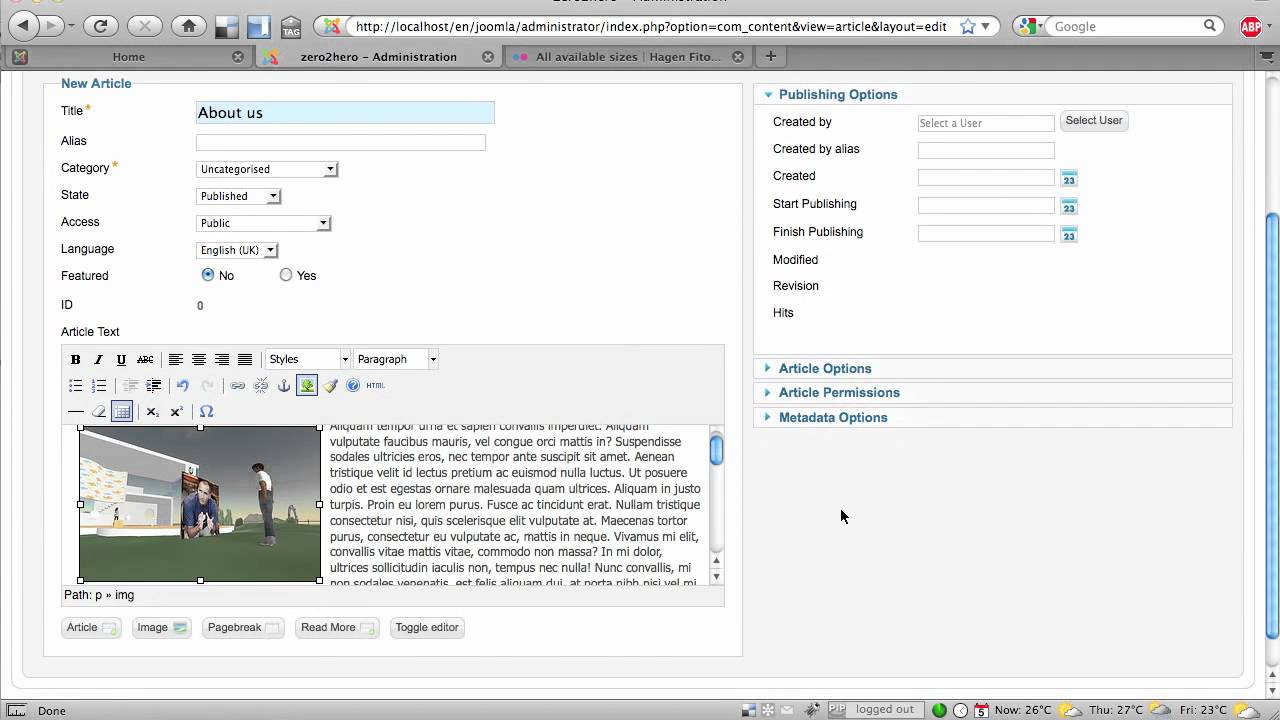 EN0005 Joomla! 1.6 - How to Create an 'About Us' Page - YouTube