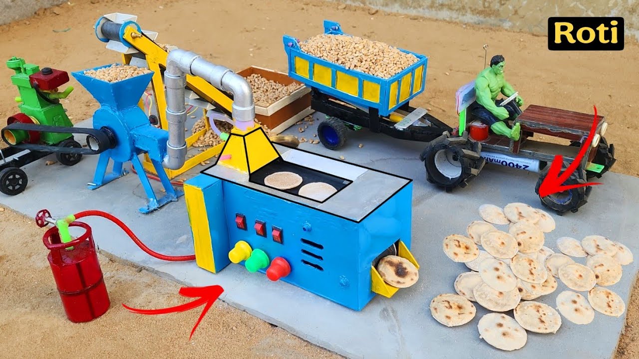 DIY Mini automatic roti/chapati maker machine with generator flour mill ...