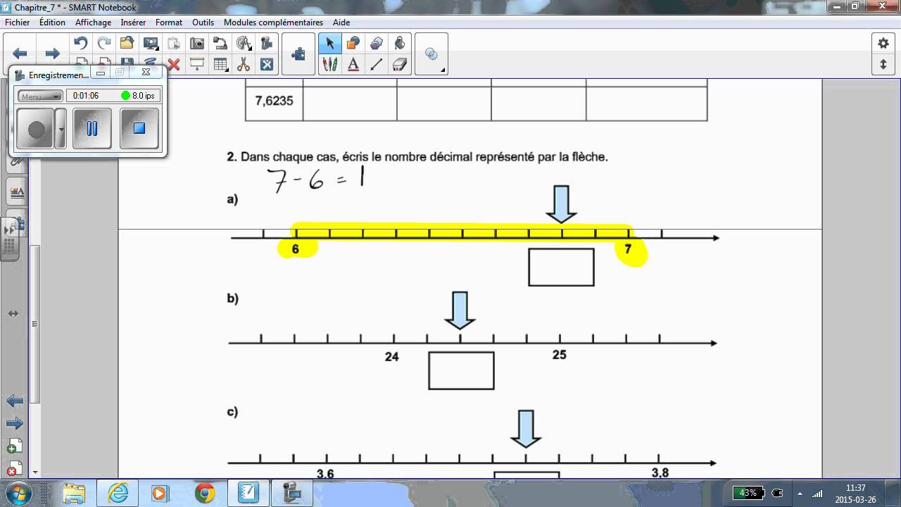 graduation d'une droite numérique - YouTube