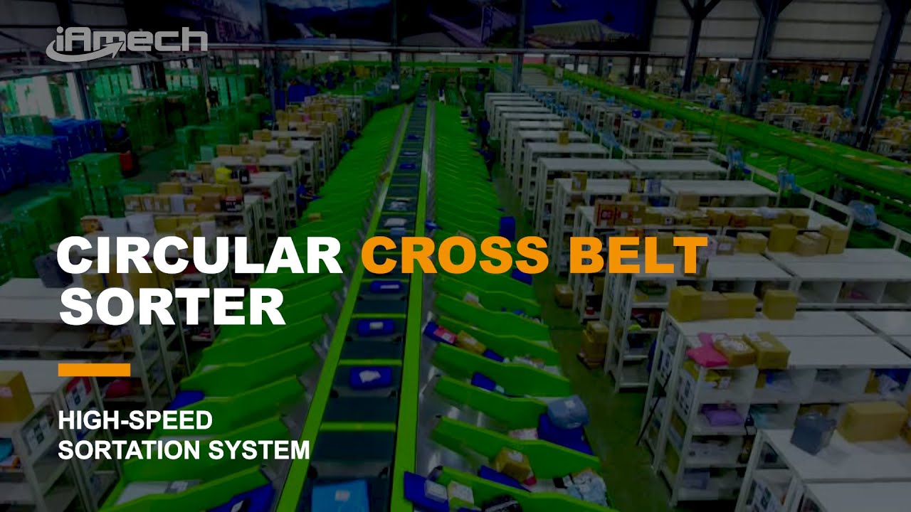 Circular Cross Belt Sorter | iAmech Logistics Automation Products - YouTube