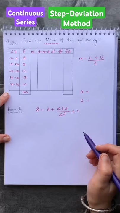 How to Calculate Mean | Continuous Series | Step Deviation Method #statistics #economics # ...