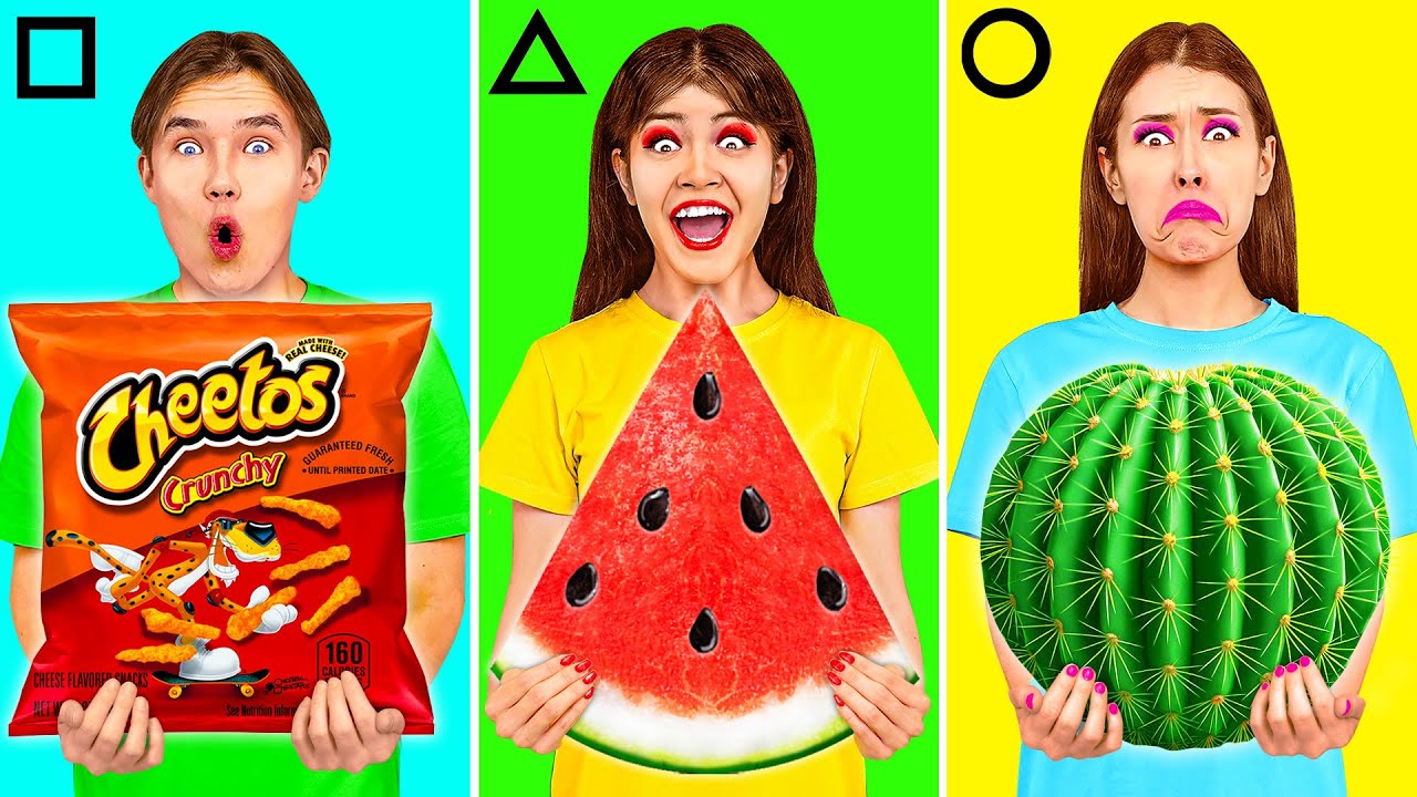 Geometric Shape Food Challenge by TaTaRa - YouTube