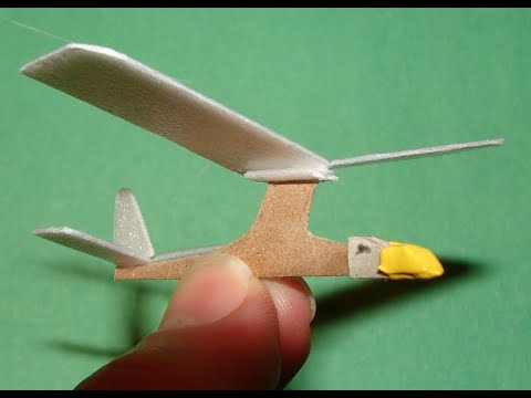 Nano Glider made with scrap cardboard and thin styrofaom - YouTube