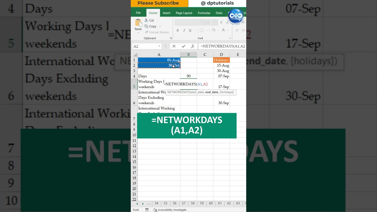 Tech004 Calculate Total Days Between Two Dates In Excel Excel Mastery