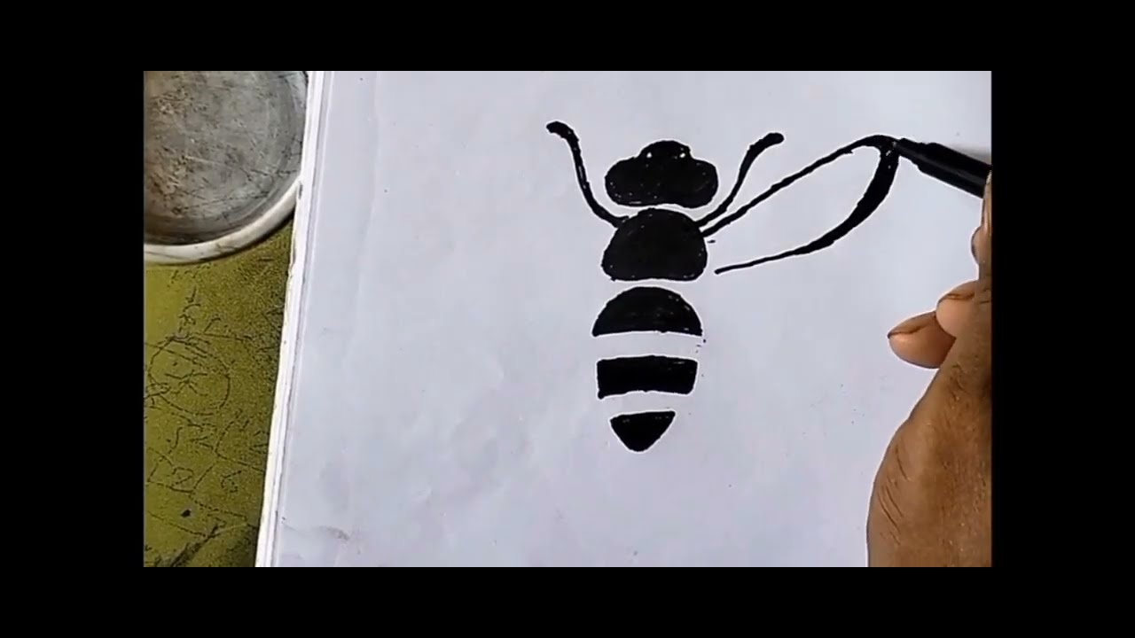 How to draw fly incest easy step by step| Makhi ka chitra kaise babaye ...