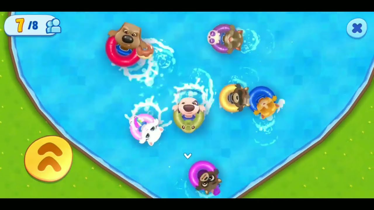 MY TALKING TOM FRIENDS POOL MINIGAME + TALKING TOM & Hank Swimming ...