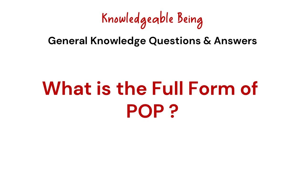 What is the Full form of POP ? GK Quiz - Email POP3 | IT - General ...