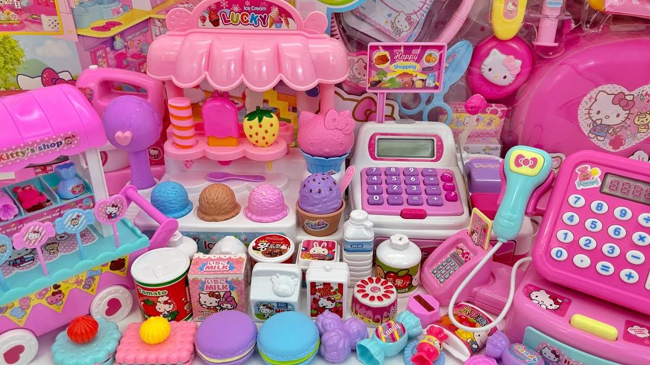 Satisfying with Unboxing Cute Pink Cash Register, Ice Cream Shop ASMR ...