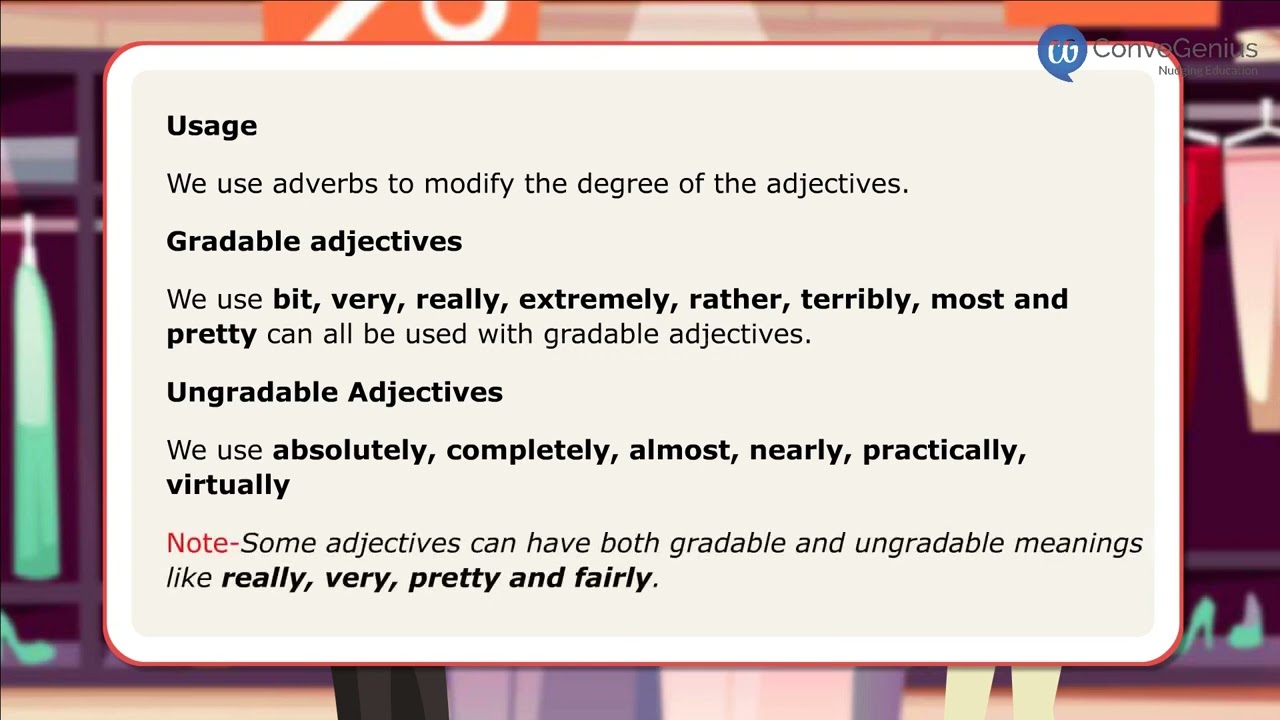 Gradable and ungradable adjectives position - YouTube