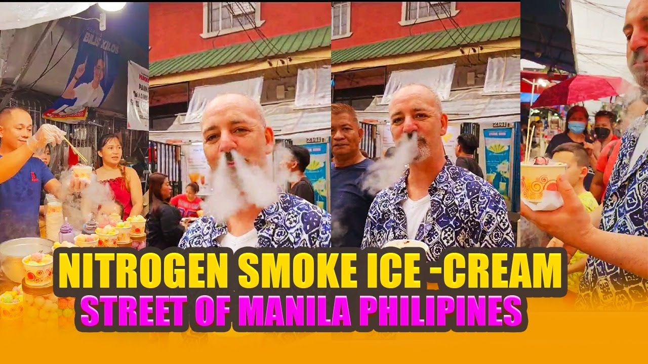 Street food in the streets of Manila Philippines / Dragon Breath Puffs ...