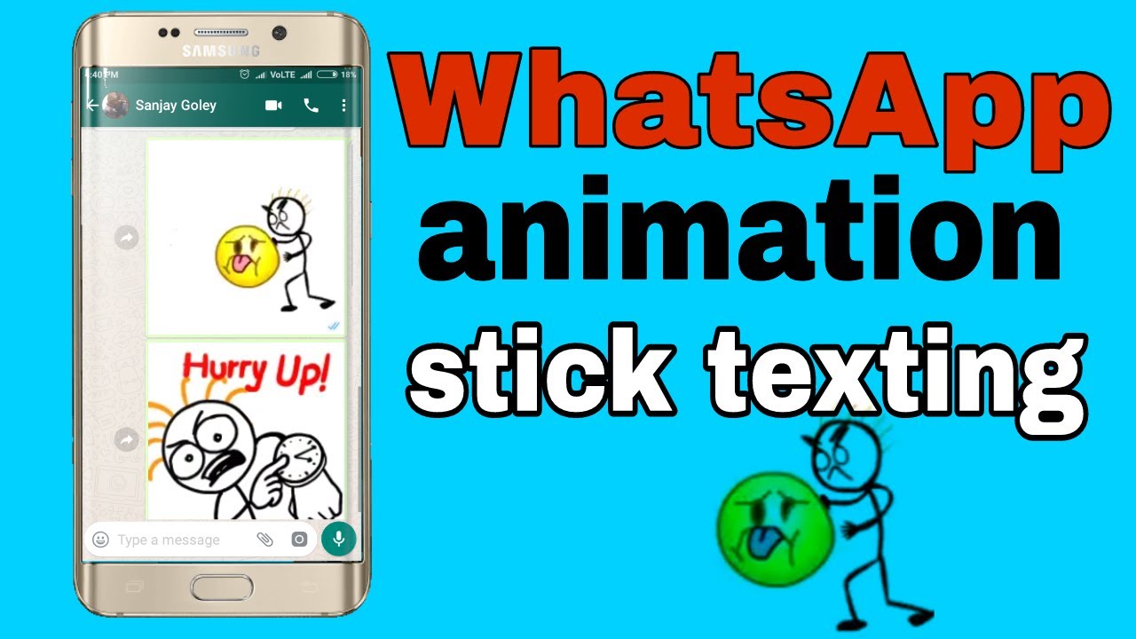 Animation stick texting on whatsapp, amazing animation emoji for ...