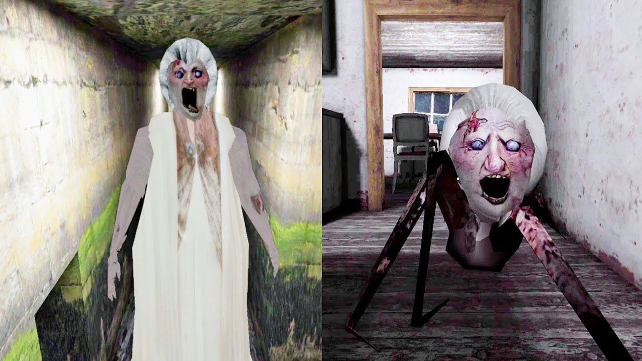 Slendrina's Mom Angeline Inside Sewer Vs Spider Mom Inside House In ...