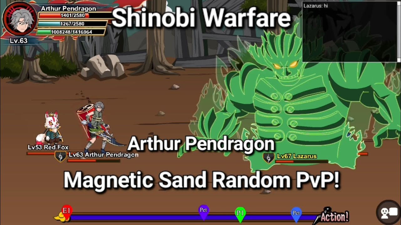 Magnetic Sand Random PvP! (Arthur Pendragon) - Shinobi Warfare - YouTube