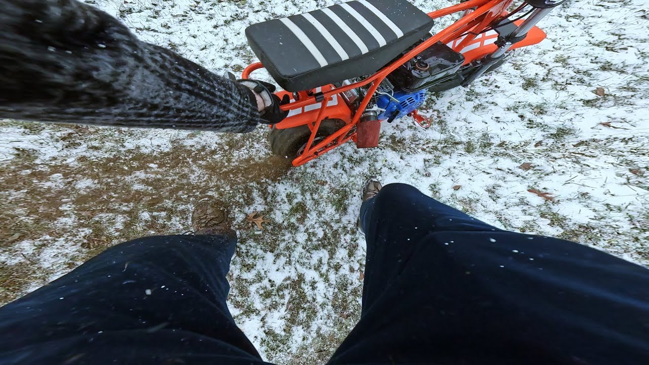 First Snow Ride FRP GMB100! - YouTube