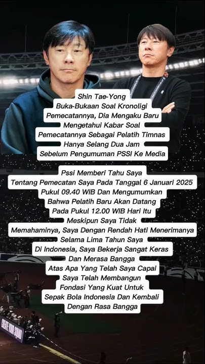 Shin Tae yong Ceritakan Kronologi Pemecatan Dirinya oleh PSSI - YouTube