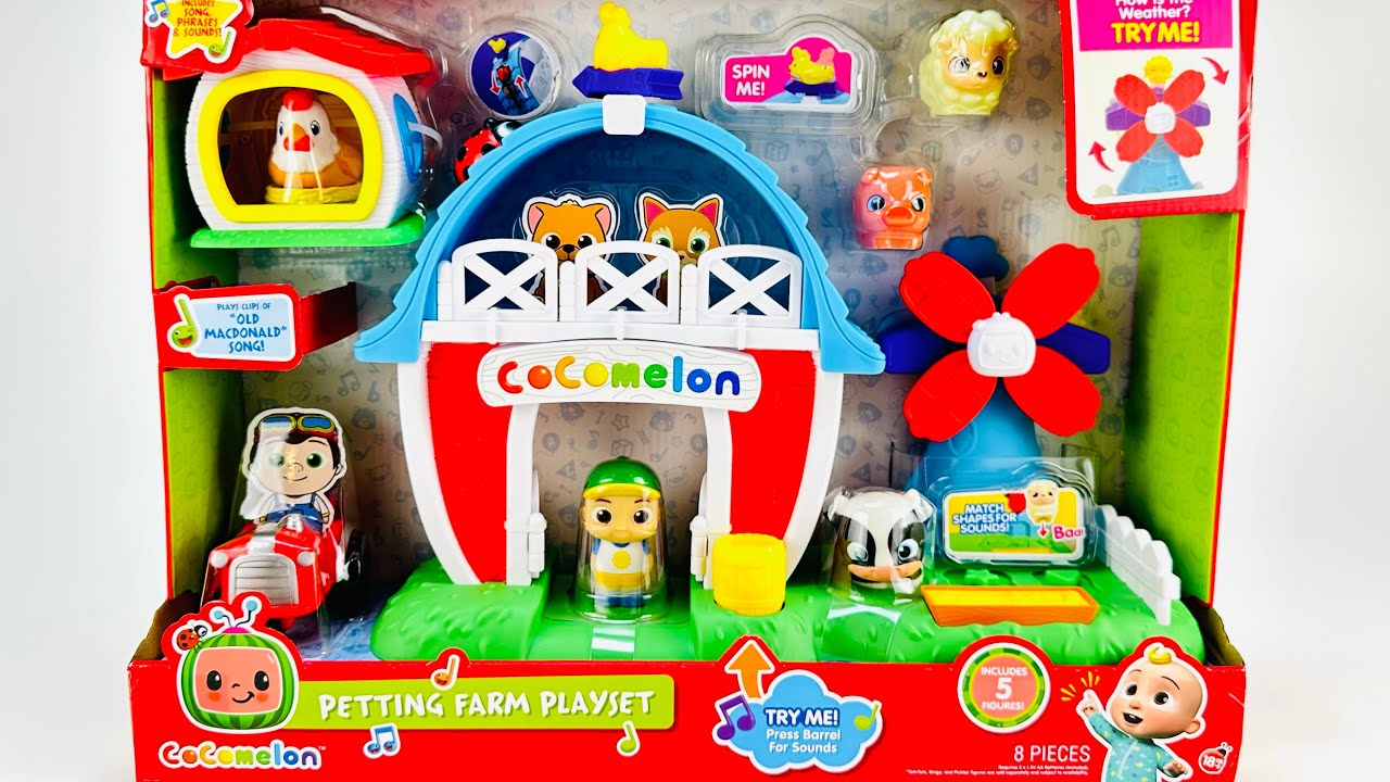 ASMR | 17 Minutes Satisfying Unboxing Cocomelon Petting Farm Playset ...