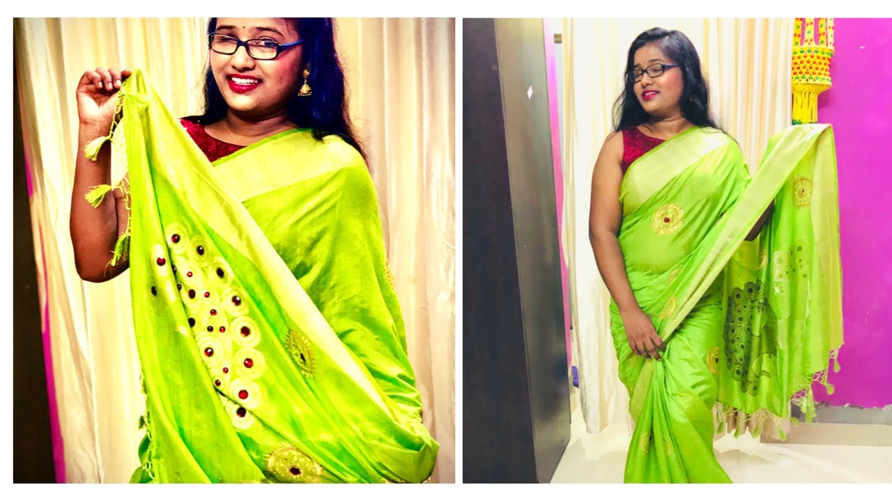 How to design saree at home | DIY saree Design - YouTube