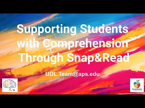 Supporting Students with Comprehension through Snap&Read - YouTube