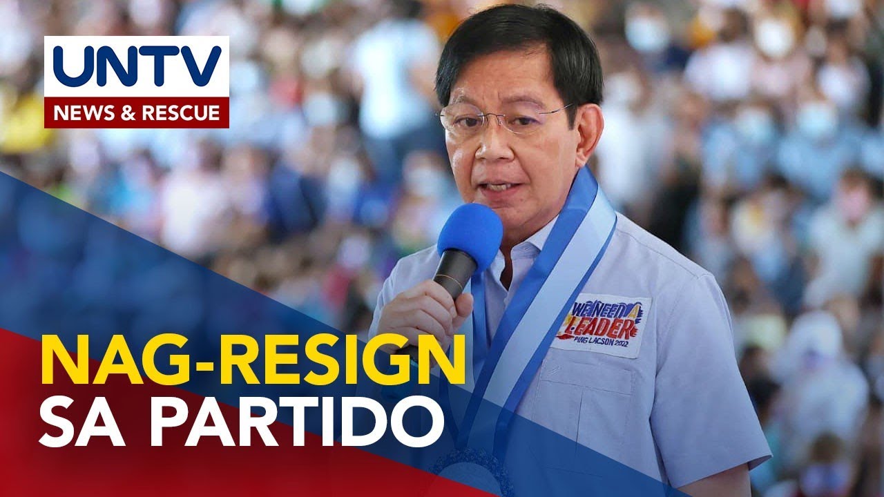 Presidential candidate Sen. Lacson, nagbitiw na sa Partido ...