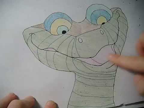 How to Draw Kaa from The Jungle Book (Part 3) - YouTube