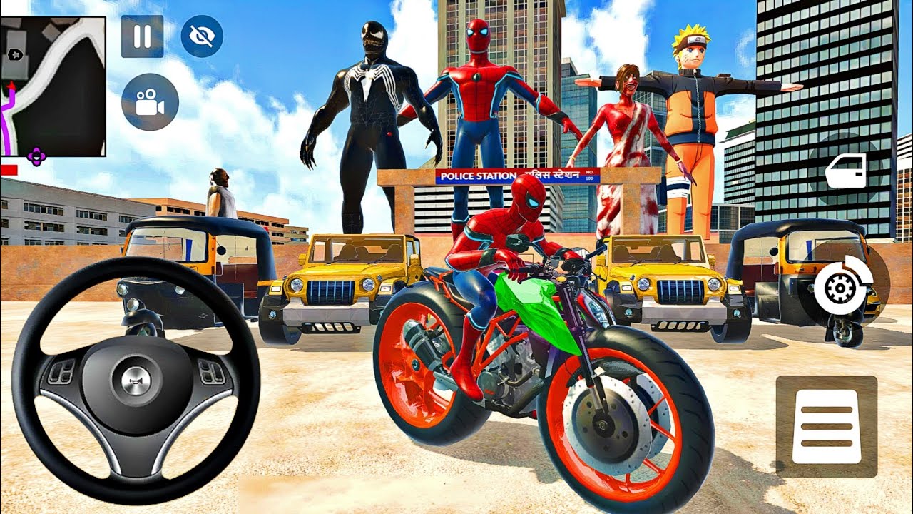 🦚 Indian Thift Auto Spiderman Buy Naruto Monster Car 🚗 Venom Fight With ...