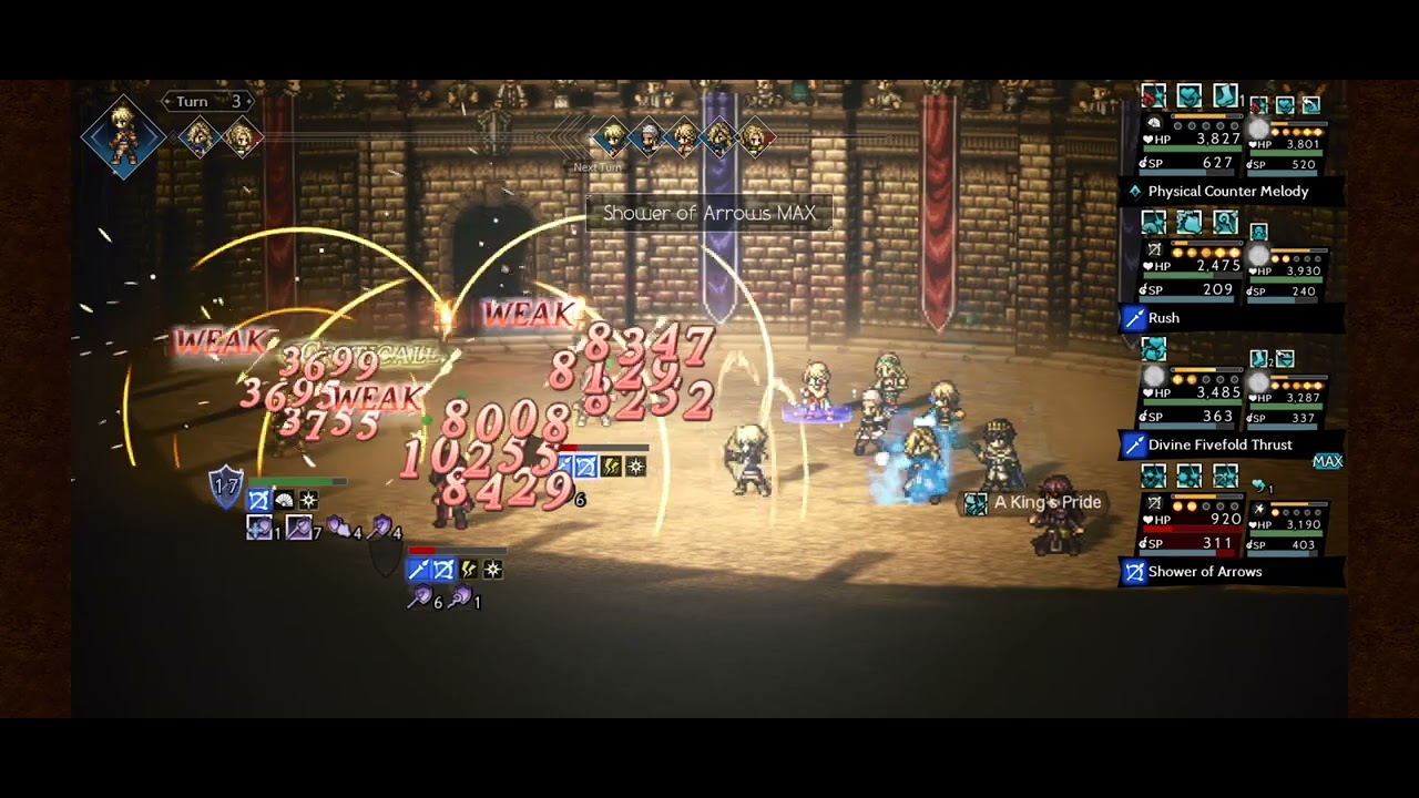 Octopath Traveler CoTC Tikilen EX 1 clear, (Roland, Leon, Jillmeila ...