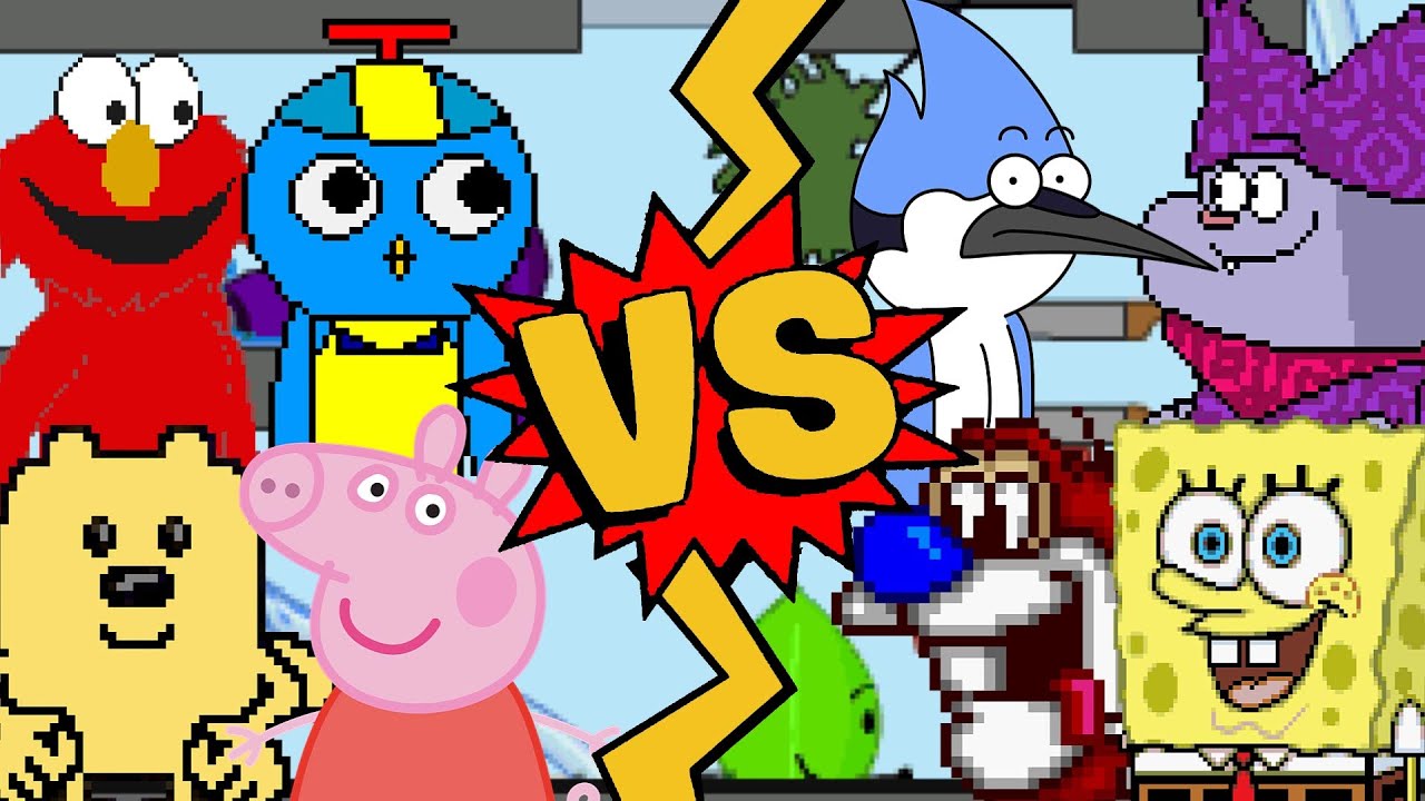 M.U.G.E.N Battles | Peppa Pig/Elmo/Wubbzy/Pablo vs SpongeBob/Stimpy ...