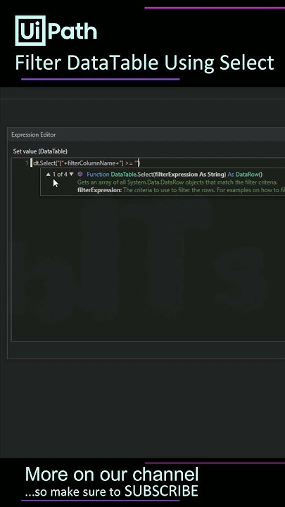 UiPath Tutorial: DataTable Filtering with Select Method | Advanced Data Manipulation - YouTube