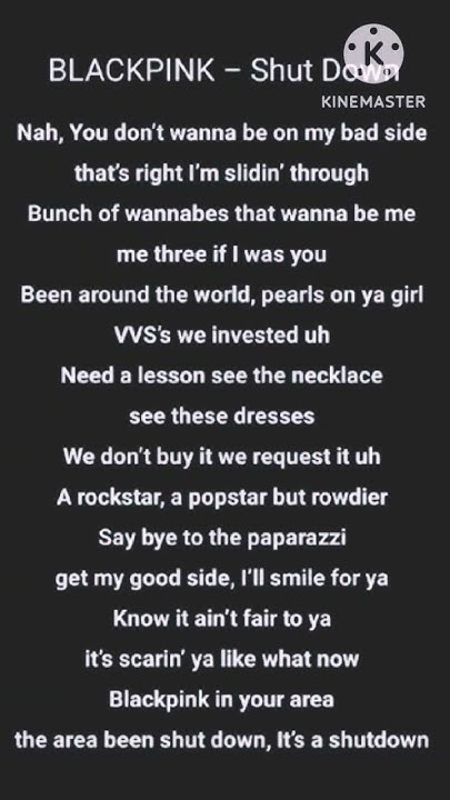 Shut Down Rap Part Jenni Shutdown Blackpink Blink Kpop Shutitdown Bornpink Youtube