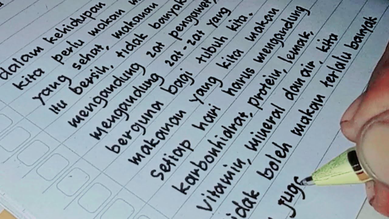 Fahri Menulis | Menulis rapi dan bagus tentang Makanan Yang Sehat | eps ...