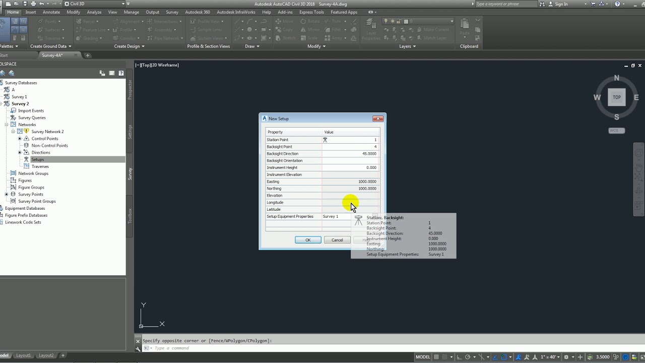 57. Exercise 1 Creating Survey Data Using the Toolspace Survey Tab ...