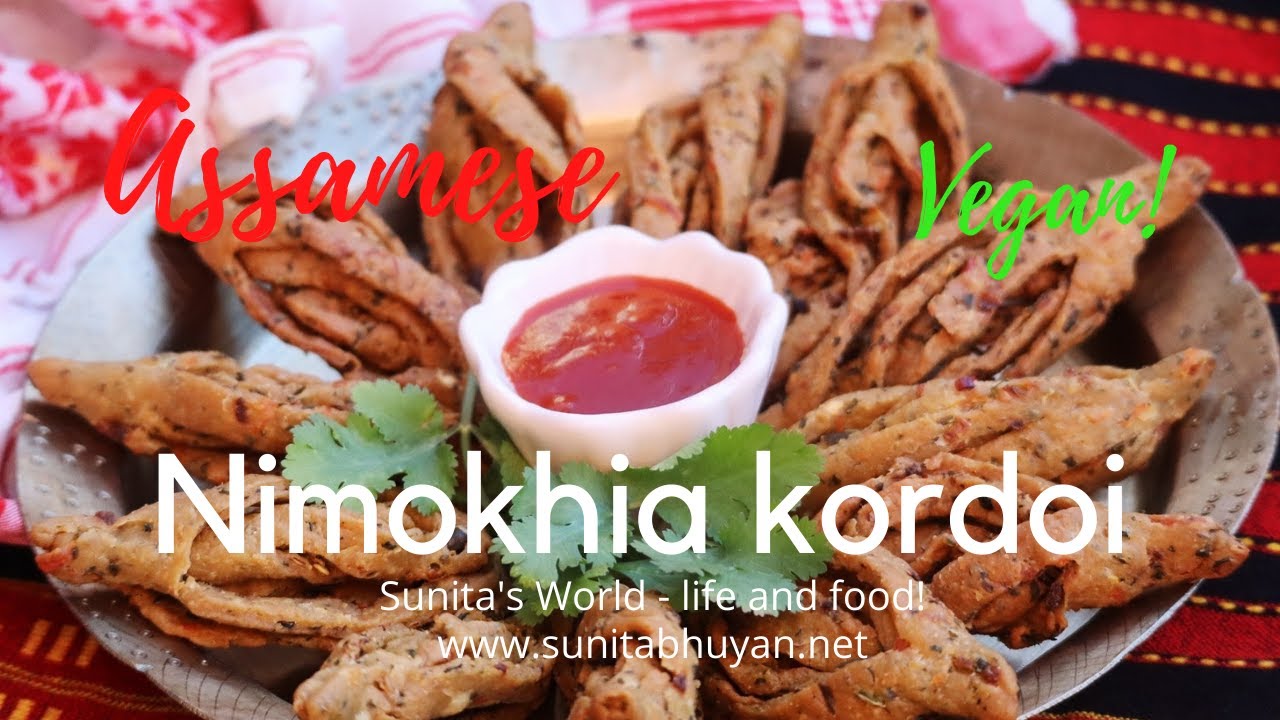 Nimokhia kordoi l Assamese style savoury snack l Bihu recipes l Vegan ...