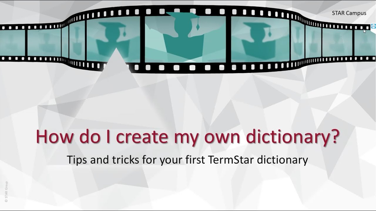 STAR TermStar: How do I create my own dictionary? - YouTube