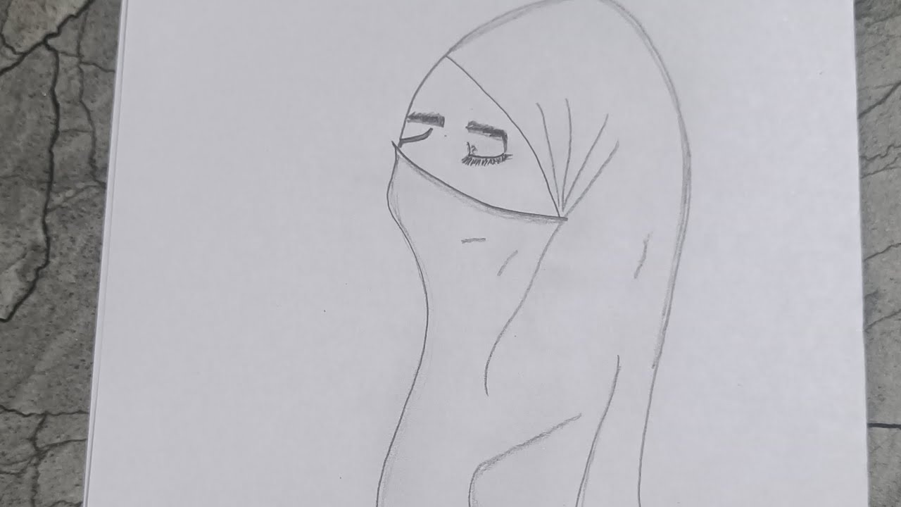 How to draw a girl wearing hijab - step by step #stepbystepdrawing # ...