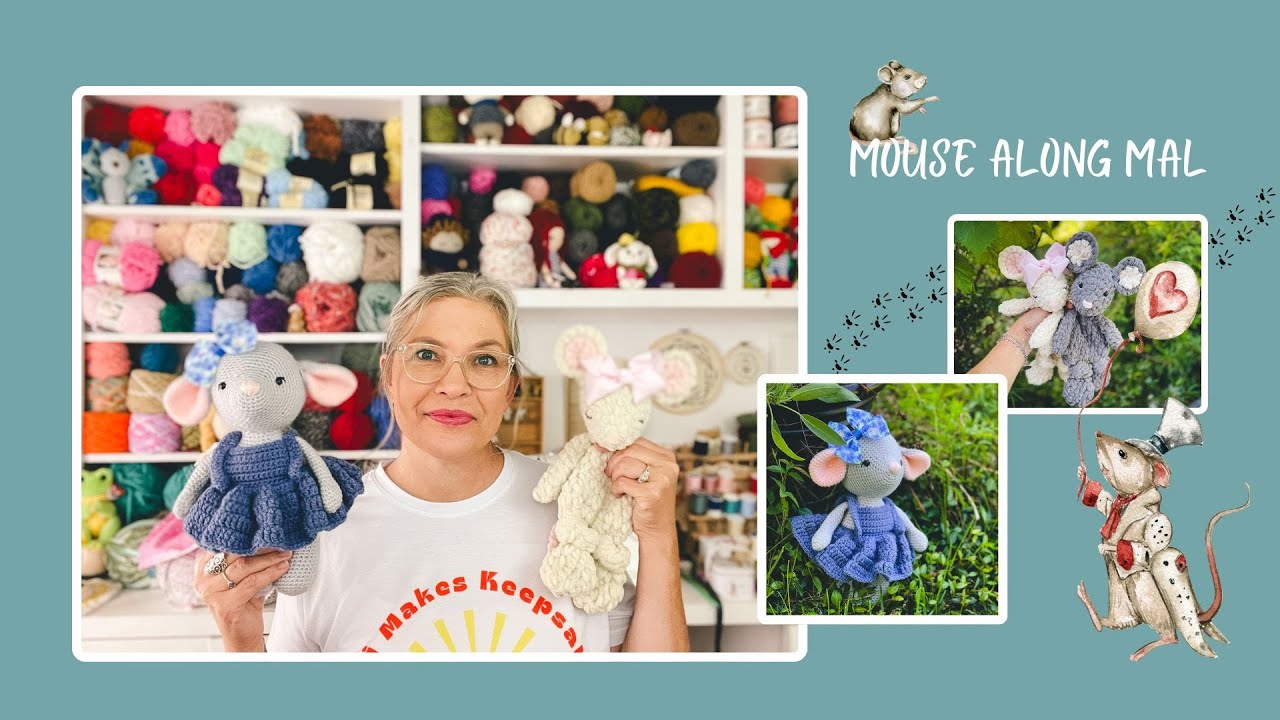 Mouse Along MAL | Cute Crochet Mice | Mama Made Minis Maeve Mouse - YouTube