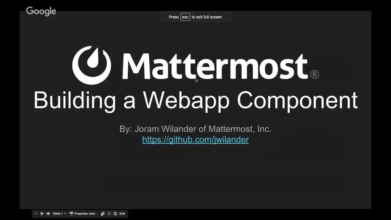 Mattermost Dev Talk - Building a Webapp Component - YouTube