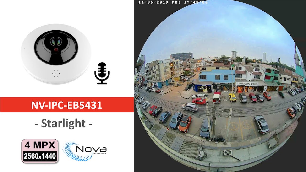 NOVA - Cámara Fisheye 4mpx con visión 360º - NV-IPC-EB5431 - YouTube