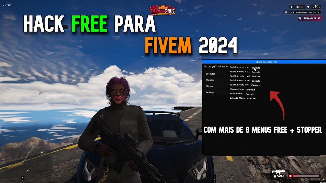 MELHOR HACK FREE PARA FIVEM 2024 +STOPPER - YouTube