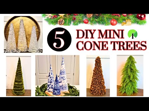 5 EASY DIY CONE TREES | DIY CHRISTMAS DECOR IDEAS - YouTube