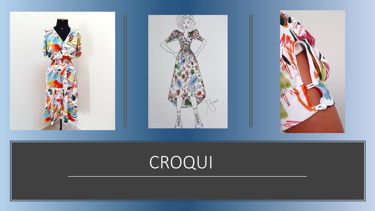 Vestido com recorte abaixo do busto - Parte 1 CROQUI - YouTube